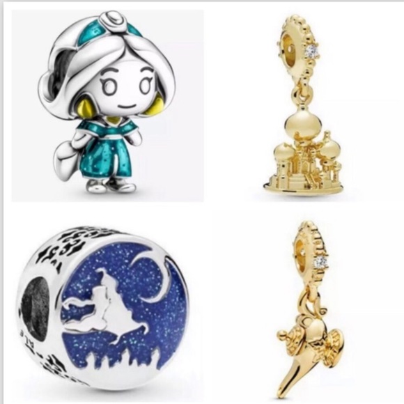 Jewelry | 4 Pieces Disney Aladdin Princess Jasmine Charm Bundle Set ...